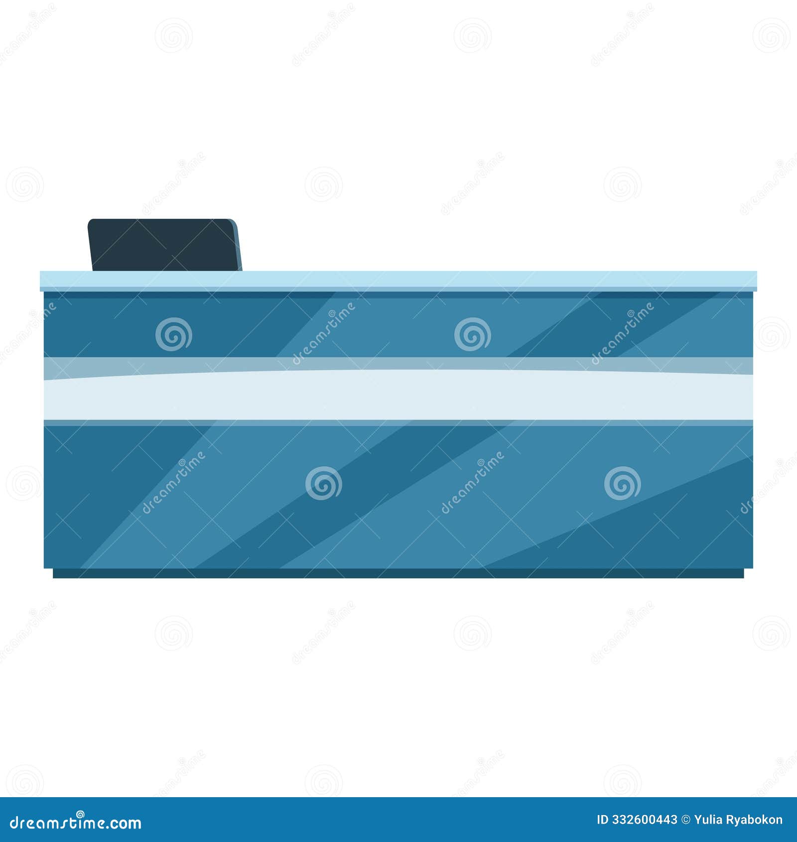 Empty Office Reception Desk Standing on White Background Stock ...