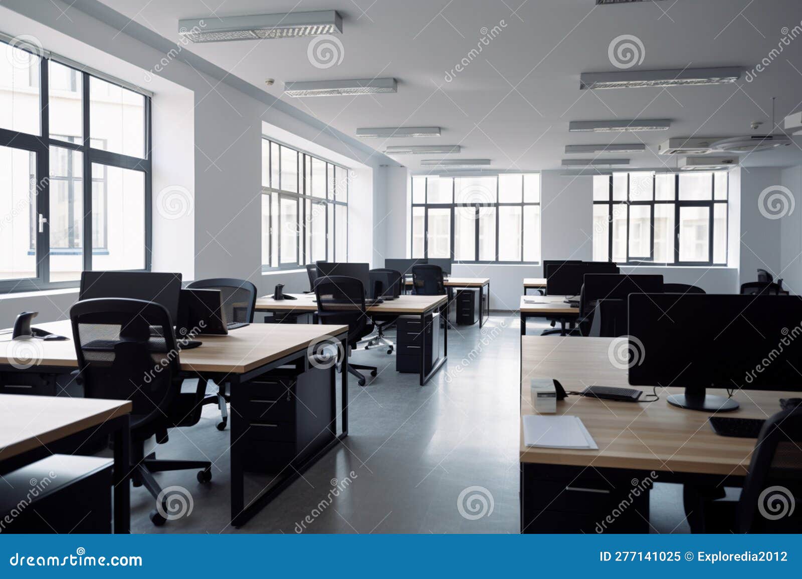Empty Office Room stock illustration. Illustration of desk - 277141025