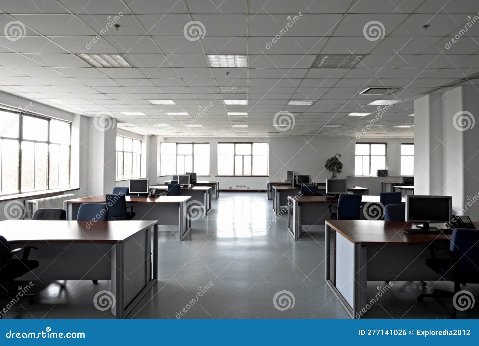 Empty Office Room stock illustration. Illustration of desk - 277141026