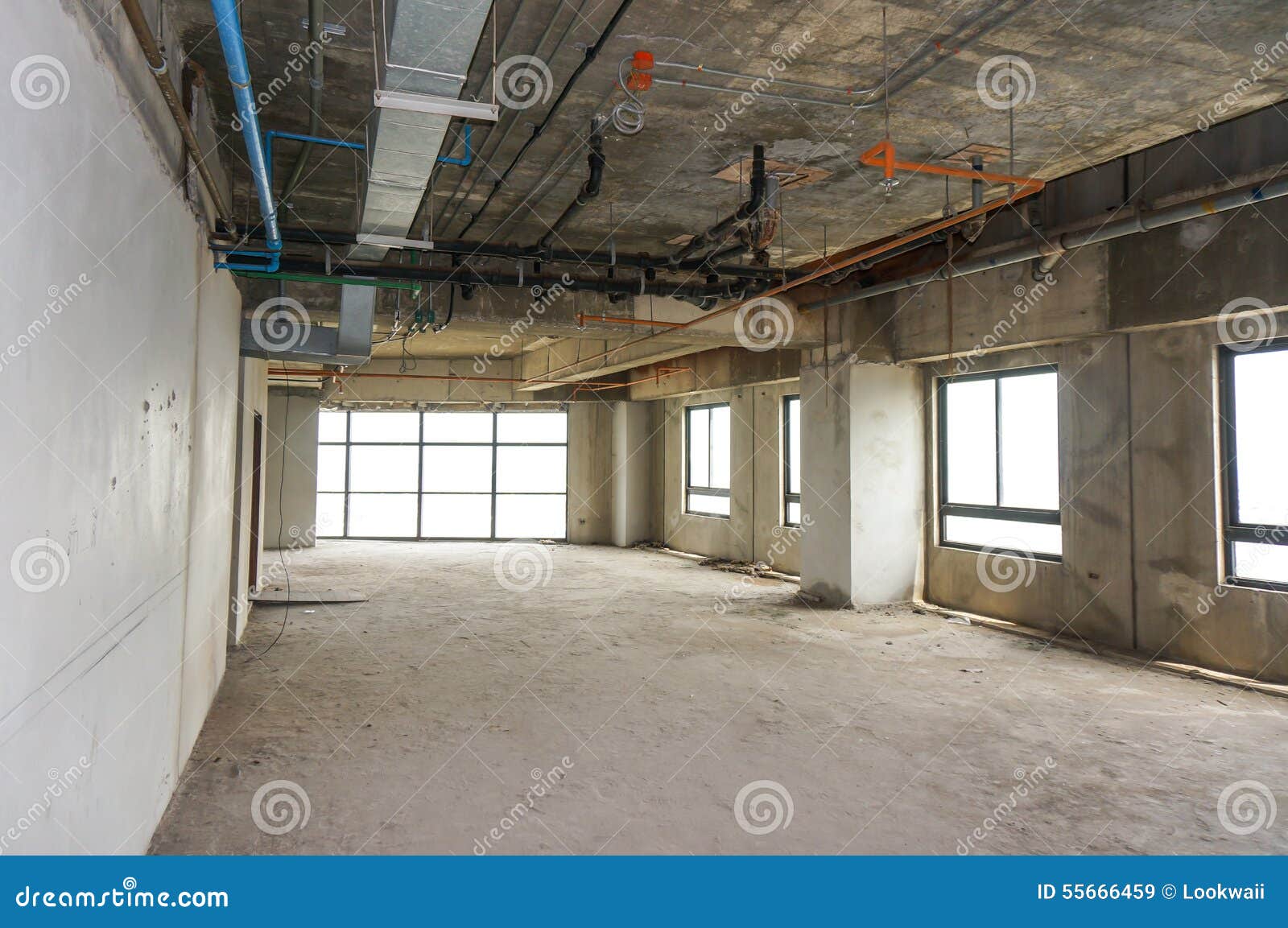 Empty office room for rent stock image. Image of construction - 55666459