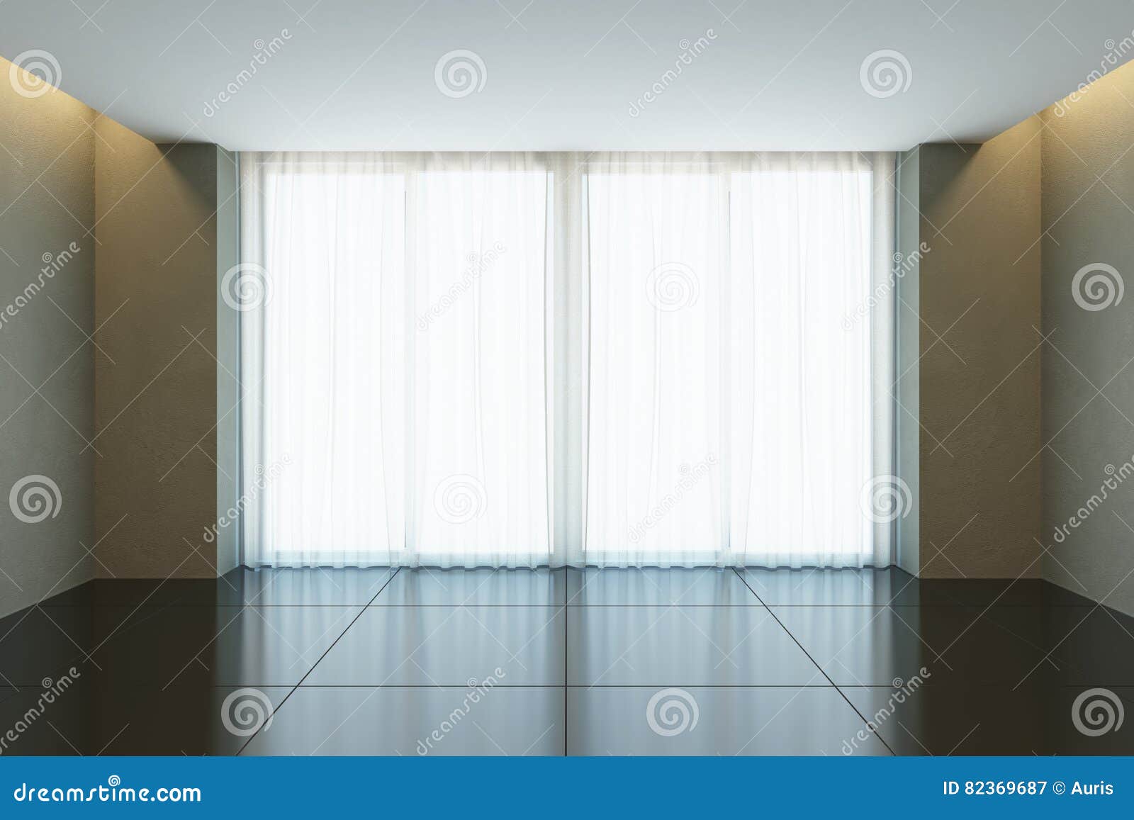 Empty Office Room with Window Stock Image - Image of inside ...