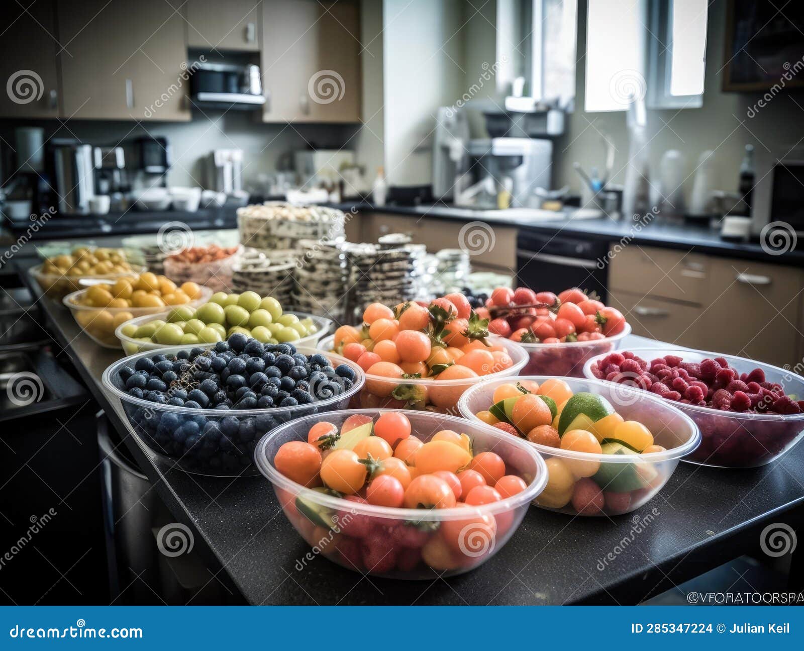 Empty Office Snack Area with Healthy Options Stock Illustration ...