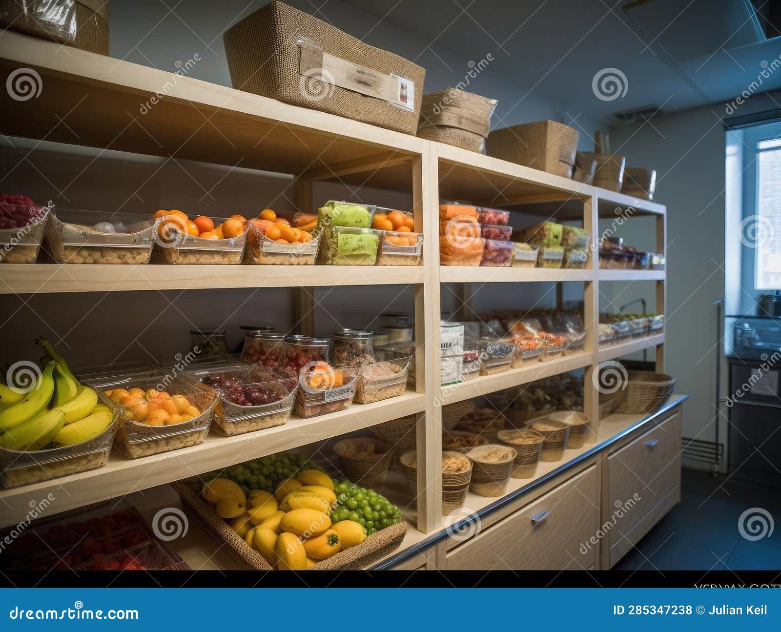 Empty Office Snack Area with Healthy Options Stock Illustration ...