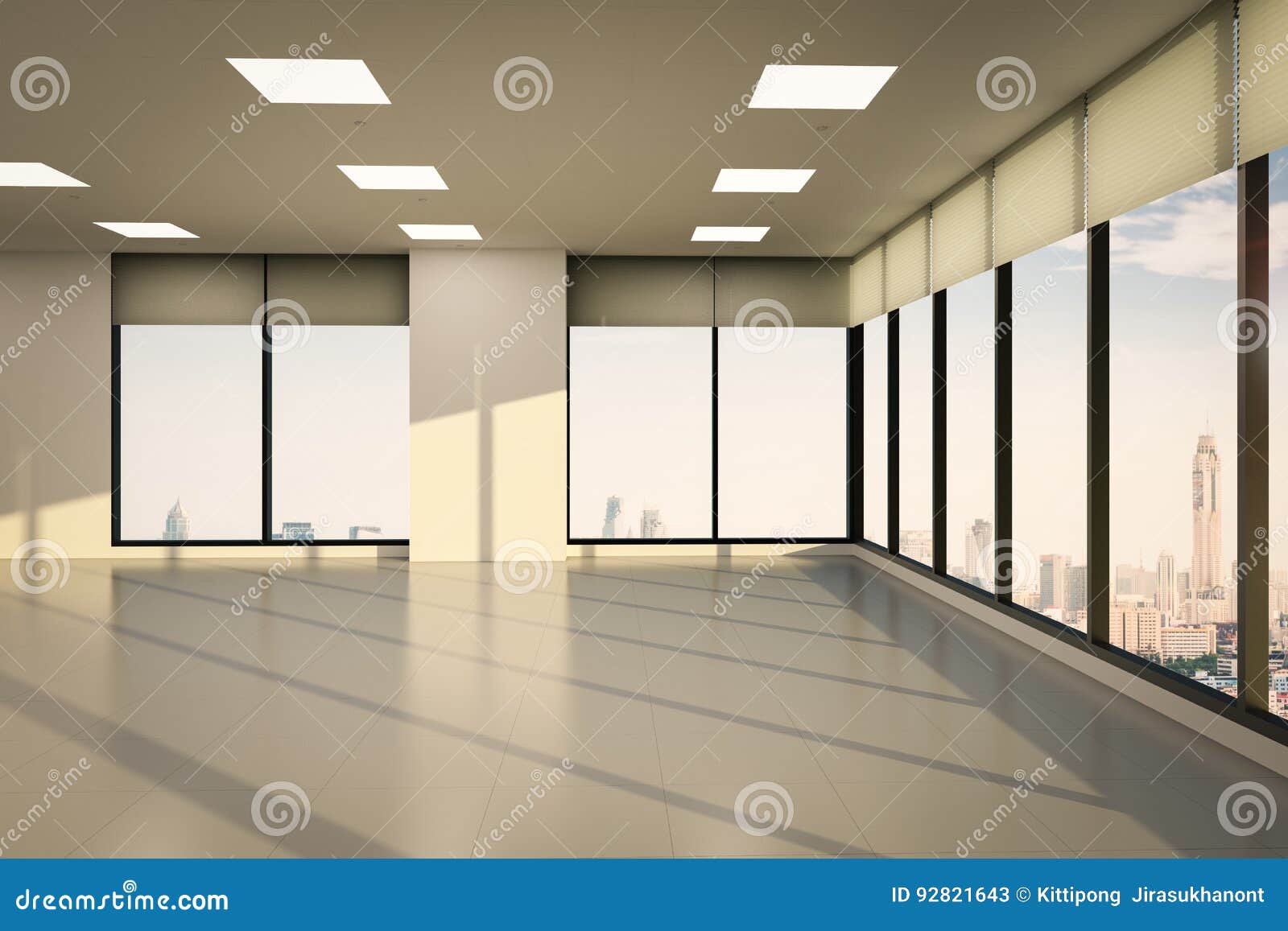 Empty office space stock illustration. Illustration of indoor - 92821643