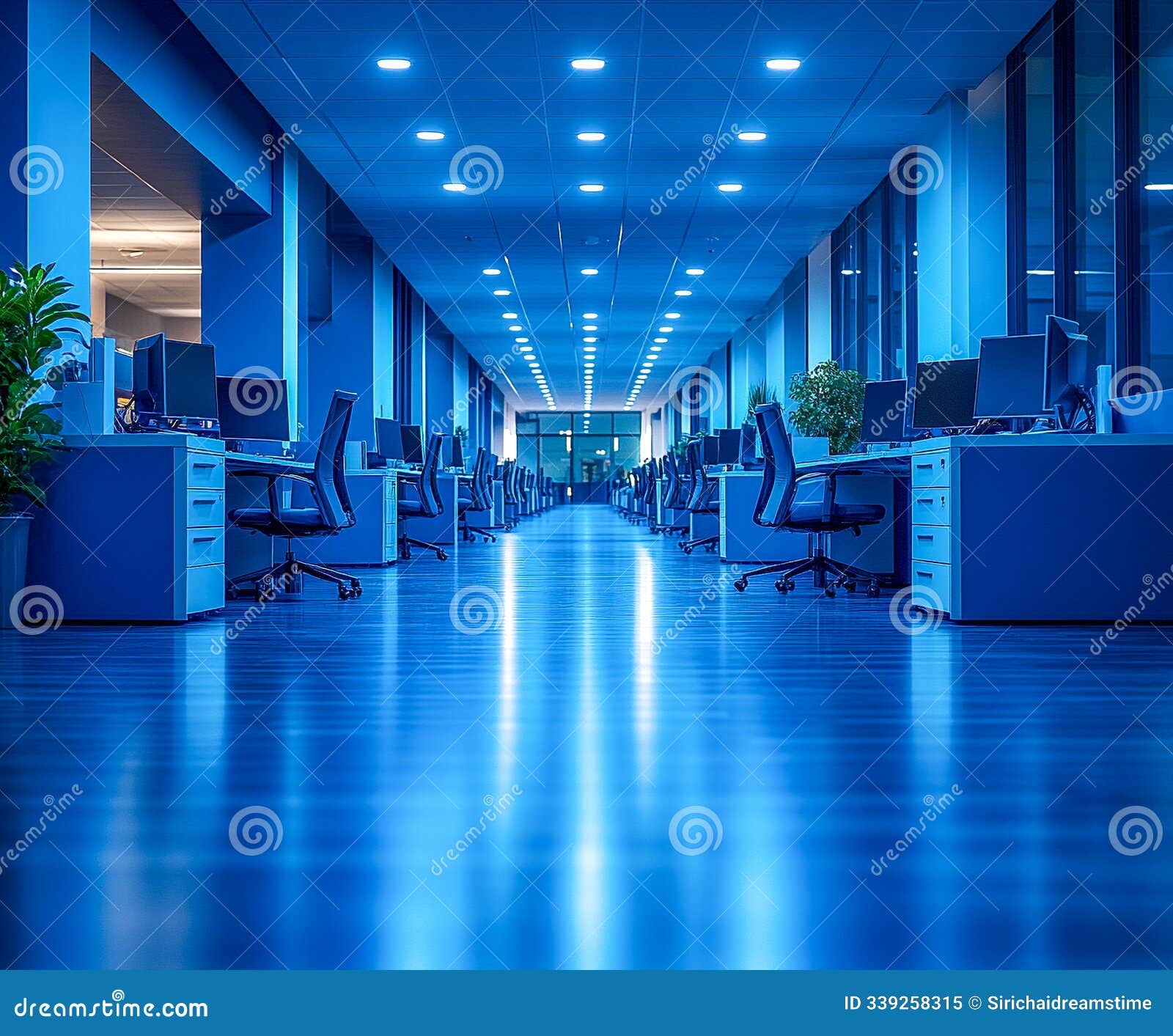 An Empty Office Space with Dim Lighting Reflects the "Blue Monday" Mood ...