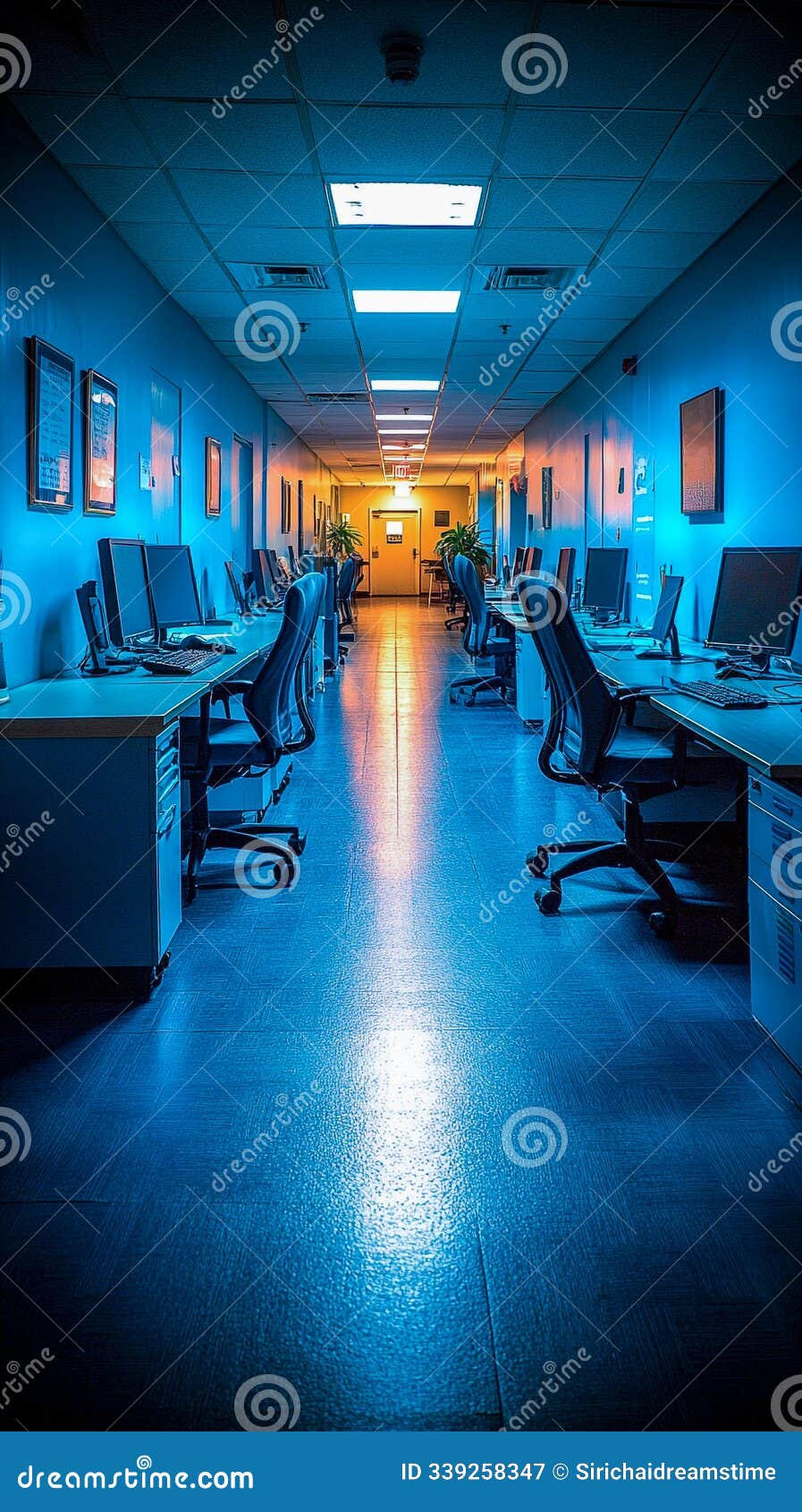 An Empty Office Space with Dim Lighting Reflects the "Blue Monday" Mood ...
