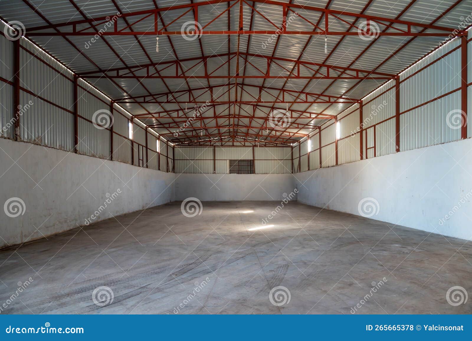 Empty and Old Abandoned Factory Warehouse Built of Iron Construction ...