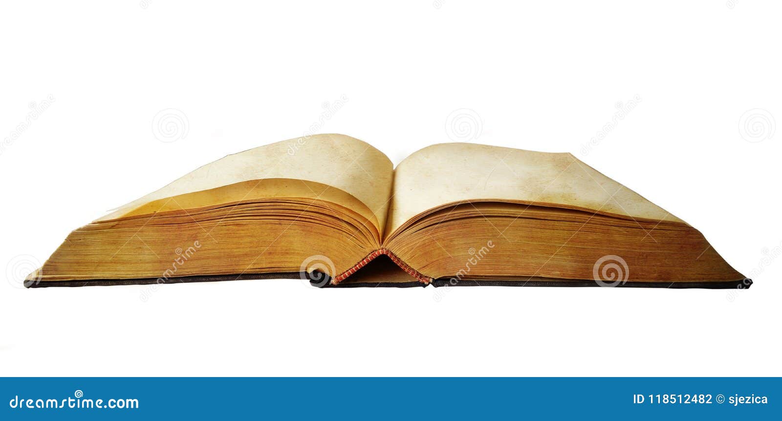 Old Open Book with Empty Pages Stock Photo - Image of isolated, cover ...