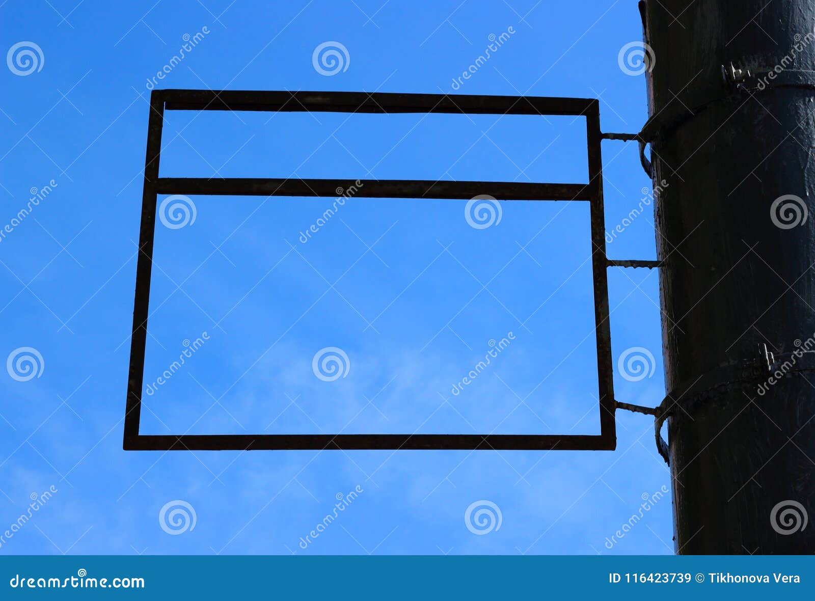 A Blank Rectangular Advertising Sign Framing a Blue Sky Background ...