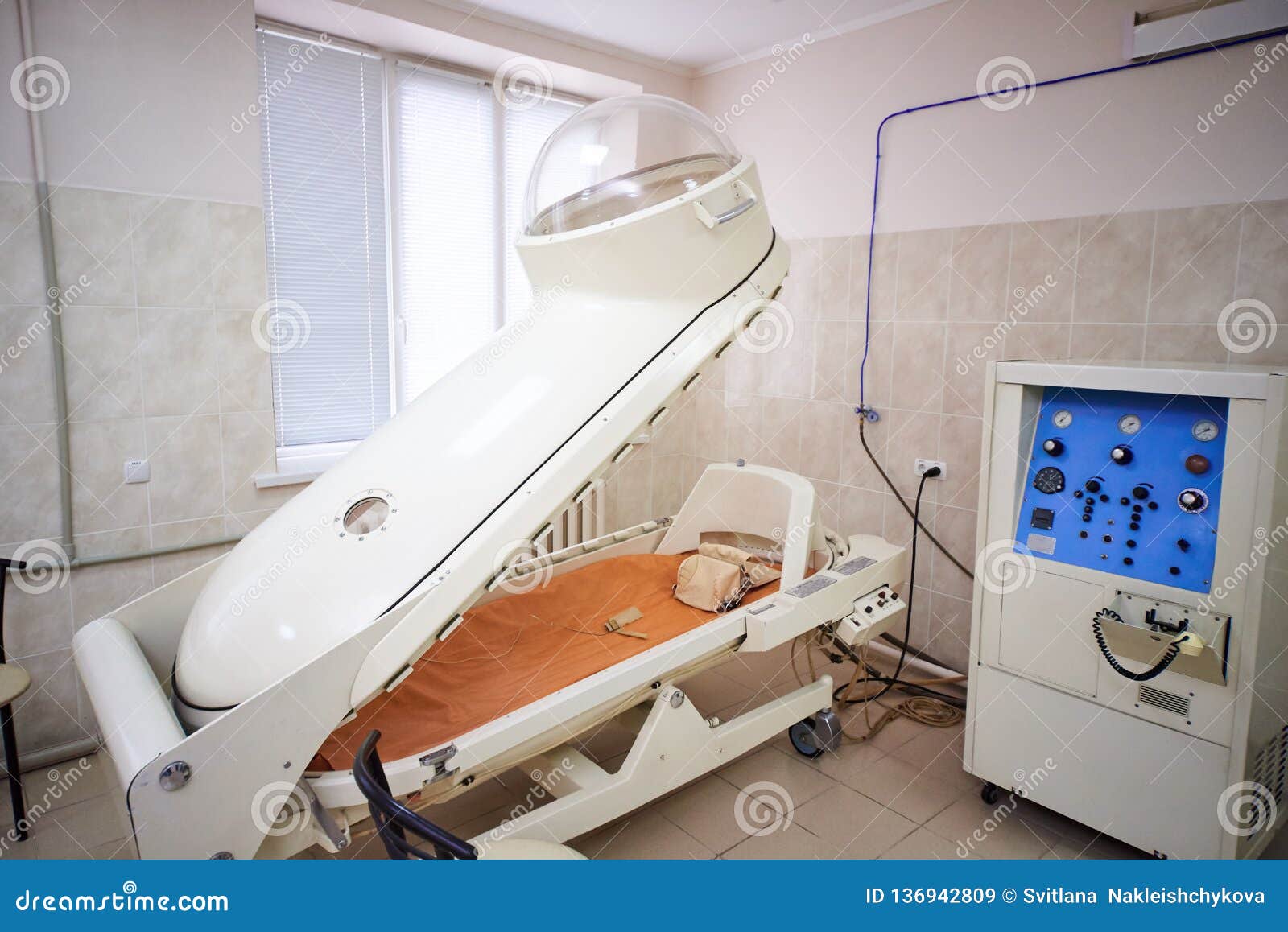An Empty Old-fashioned Hyperbaric Chamber Stock Image - Image of ...