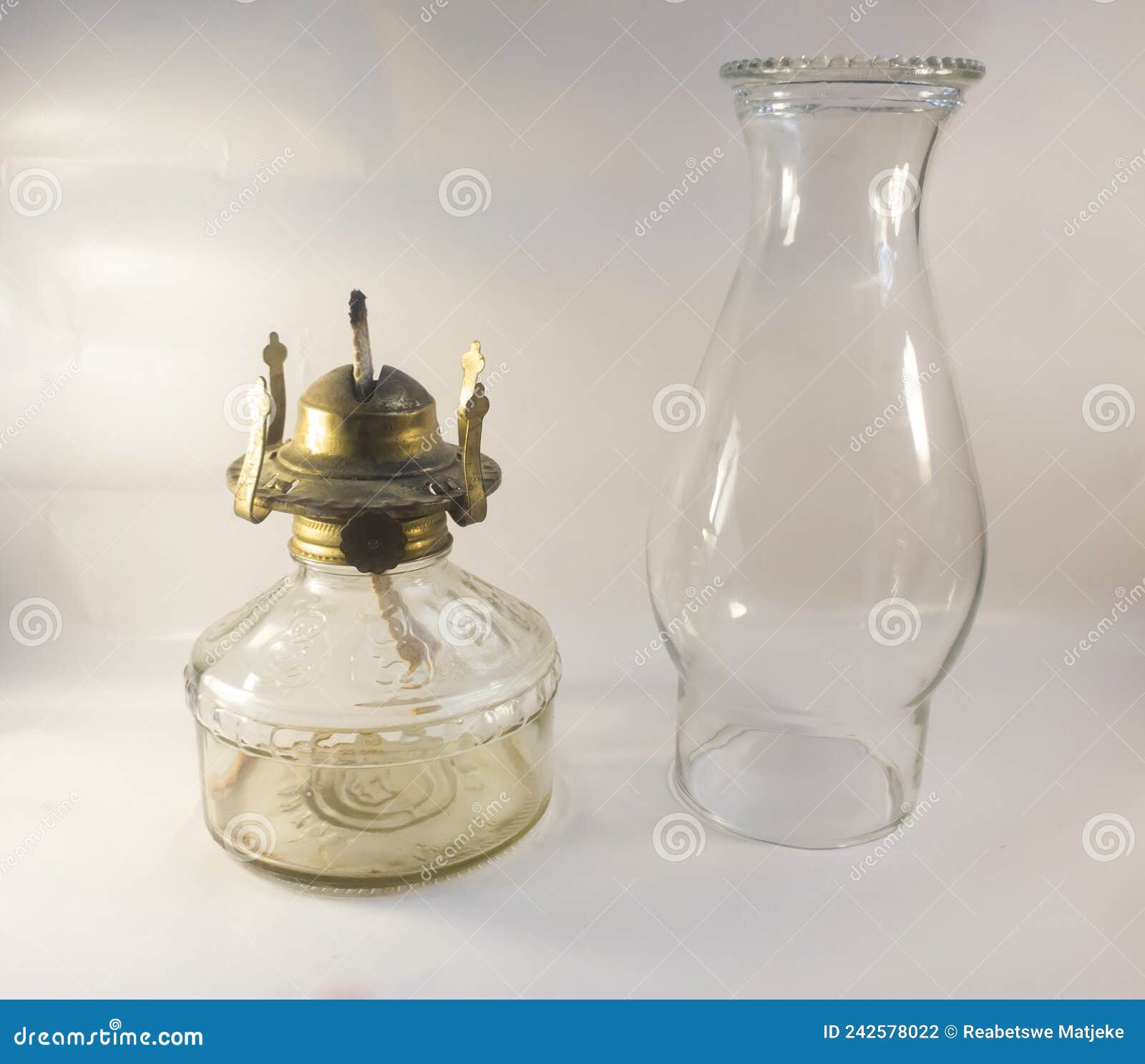 Empty Old Glass Paraffin Lantern Stock Photo - Image of fire, camping ...
