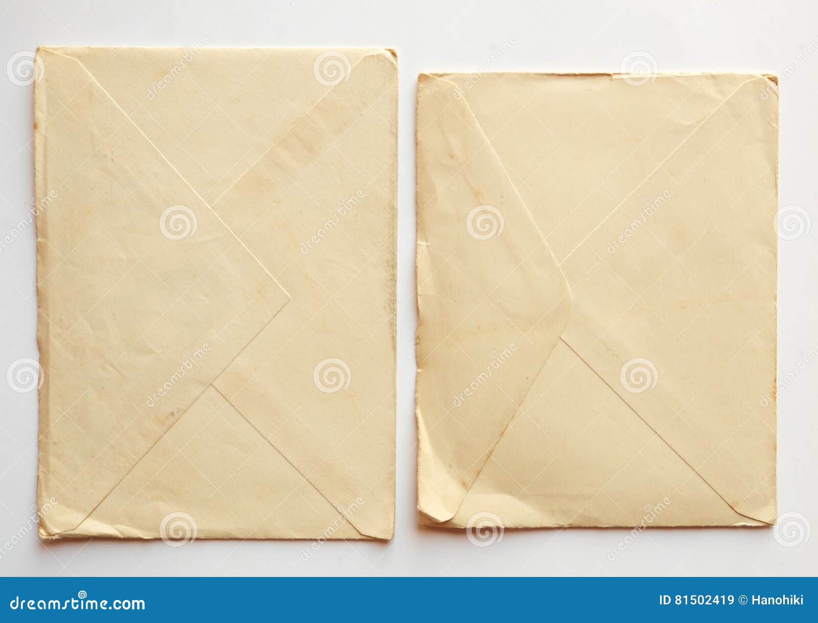 Empty Old Letter Envelopes , Vintage Paper Stock Image - Image of ...