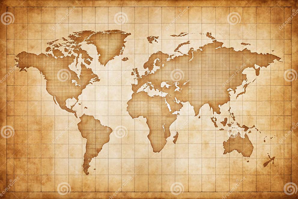 Empty Old Map Background or Template Stock Illustration - Illustration ...