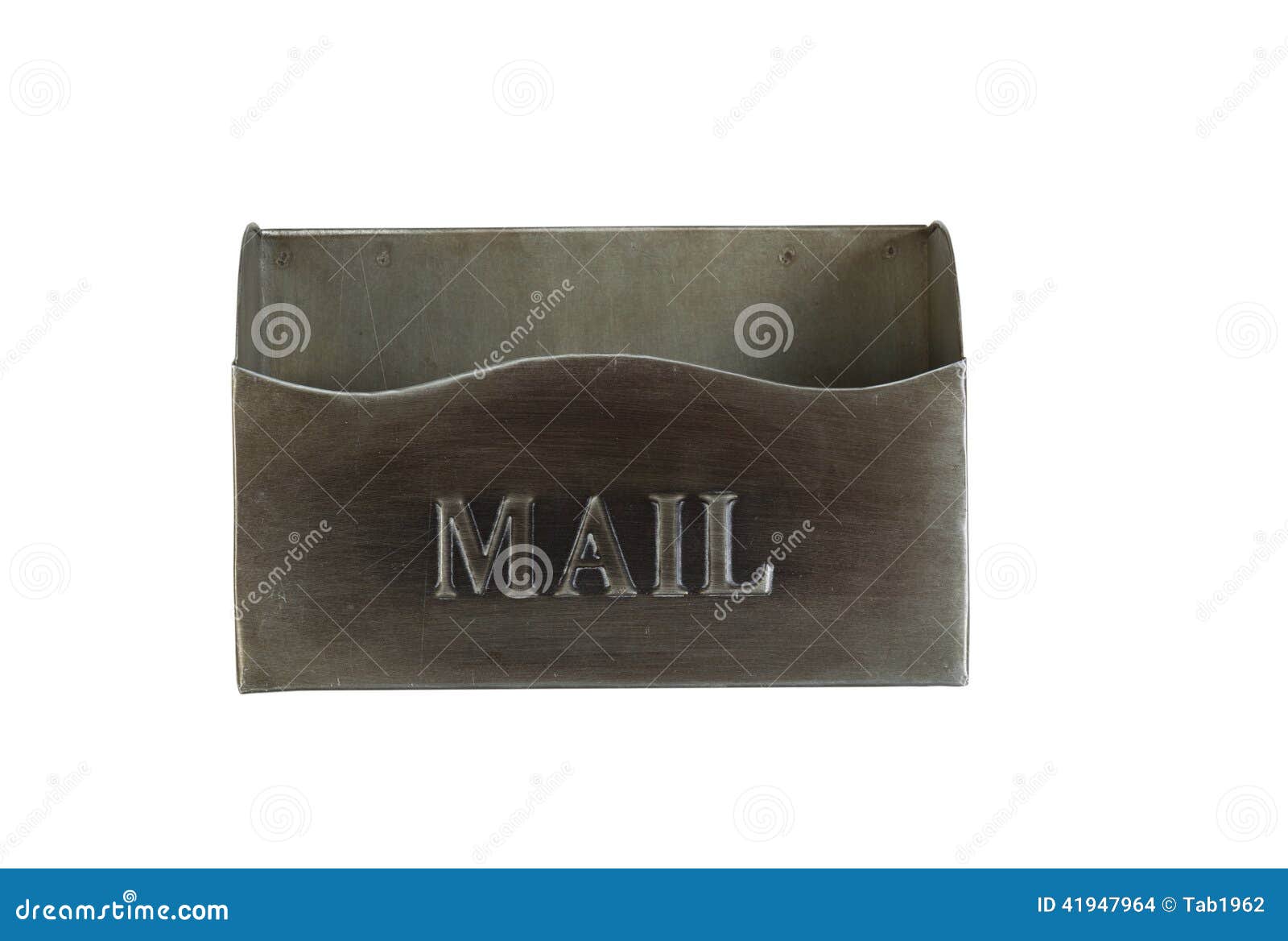 Empty Old Metal Mailbox Isolated on White Stock Photo - Image of retro ...