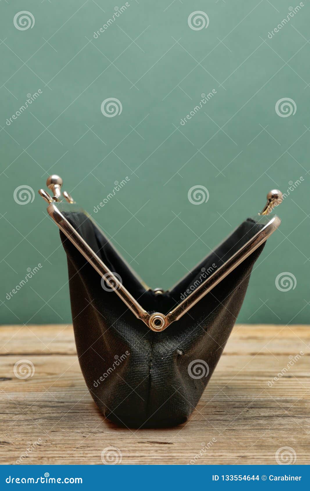 Empty old purse stock photo. Image of wood, debt, wooden - 133554644