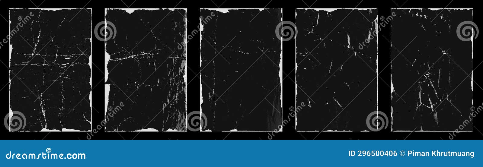 Empty Vintage Black Scratch Torn Poster Set Overlay Texture Background ...