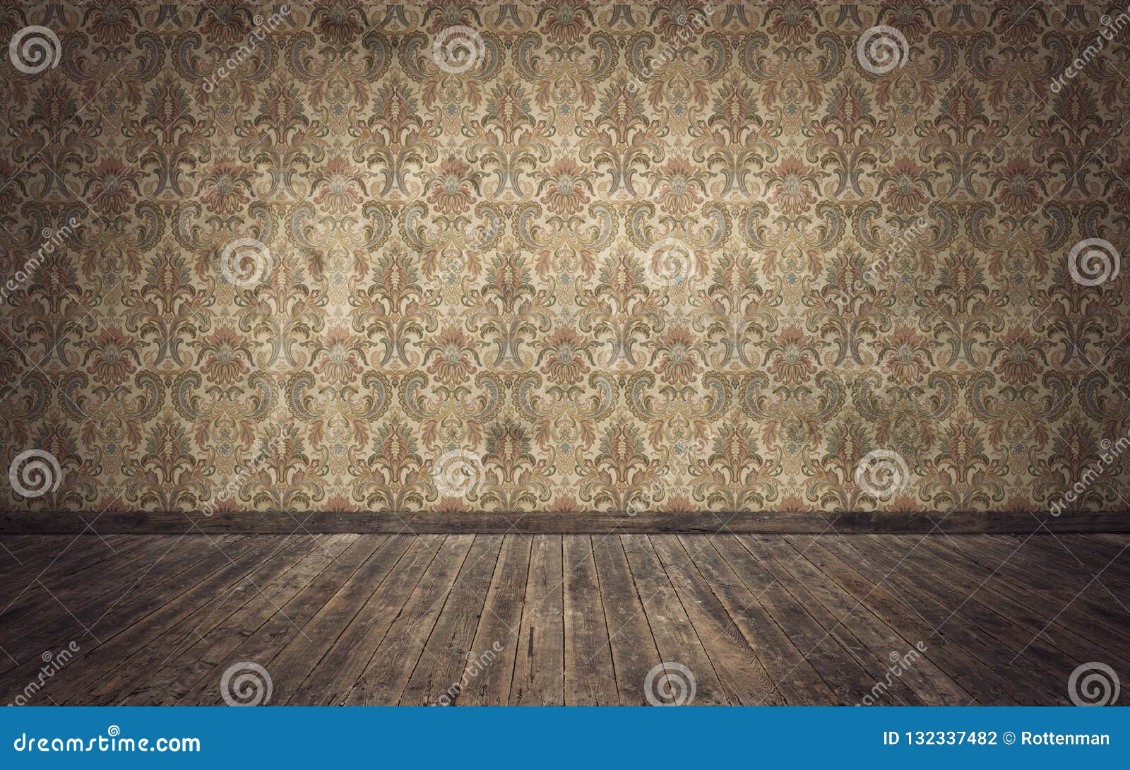 Empty Old Vintage Room Background. 3d Rendering Stock Illustration ...