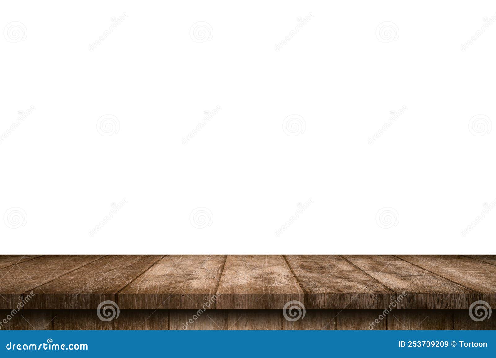 Empty Old Wood Table on Isolate White Background and Display Montage ...