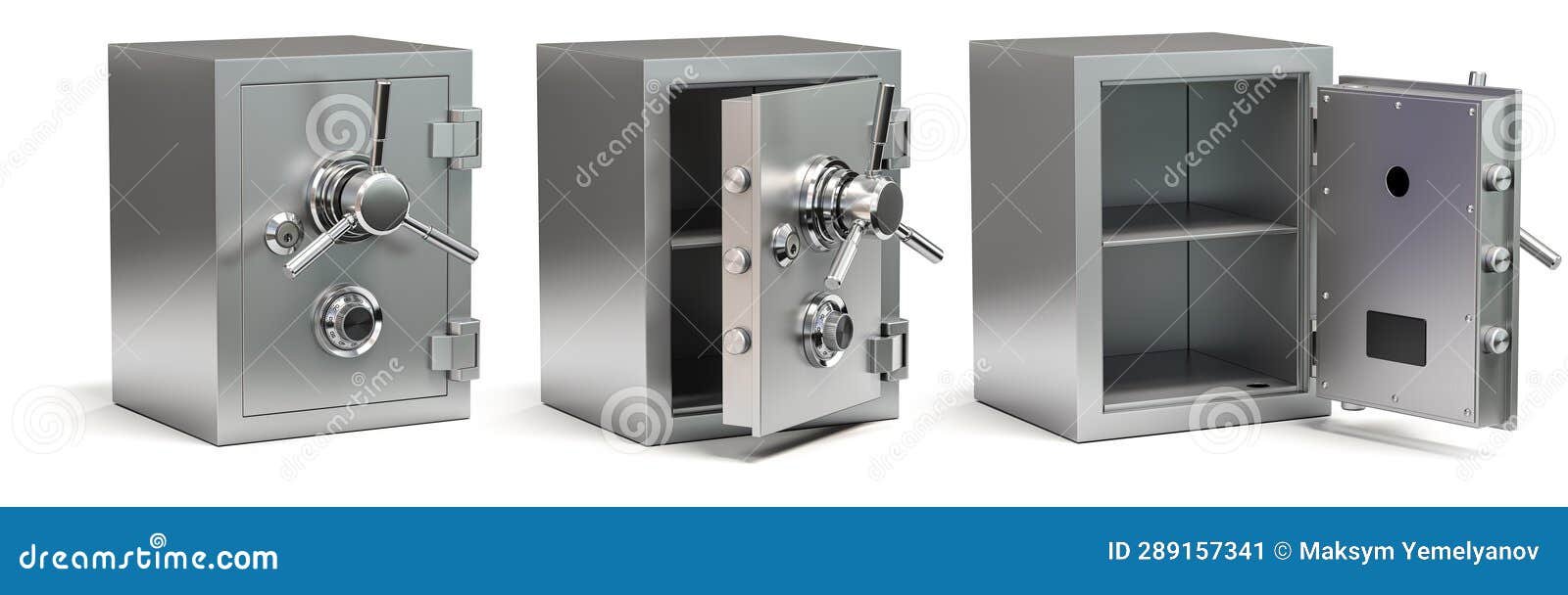 Empty Open Bank Vault Safe Isolated on White. Security and Protection ...