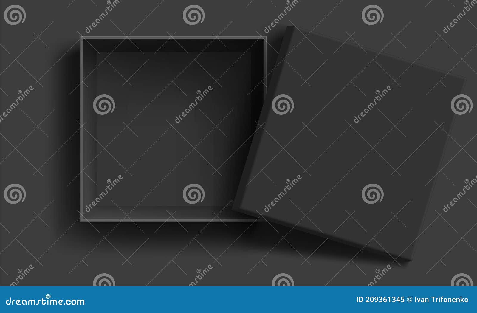 Empty Open Black Cardboard Box Stock Vector - Illustration of vector ...