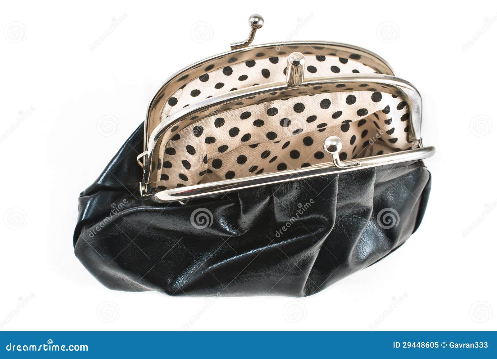 Empty open black purse stock image. Image of modern, beautiful - 29448605