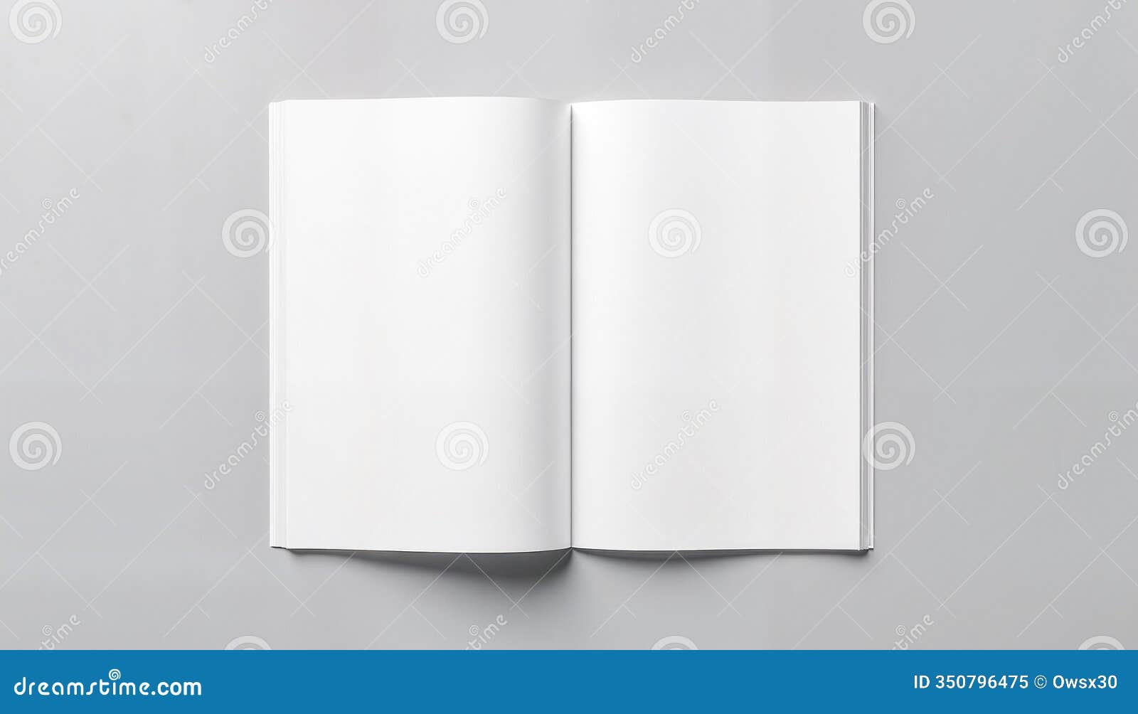 Empty Open Book on a Gray Background for Mockup and Design Purposes ...
