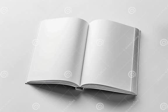 Empty Open Book Isolated on White Background. 3d Illustration Stock ...
