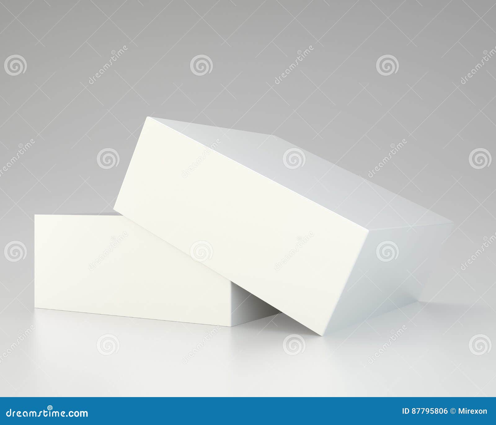 Empty Open Box on Gray Background. Stock Illustration - Illustration of ...