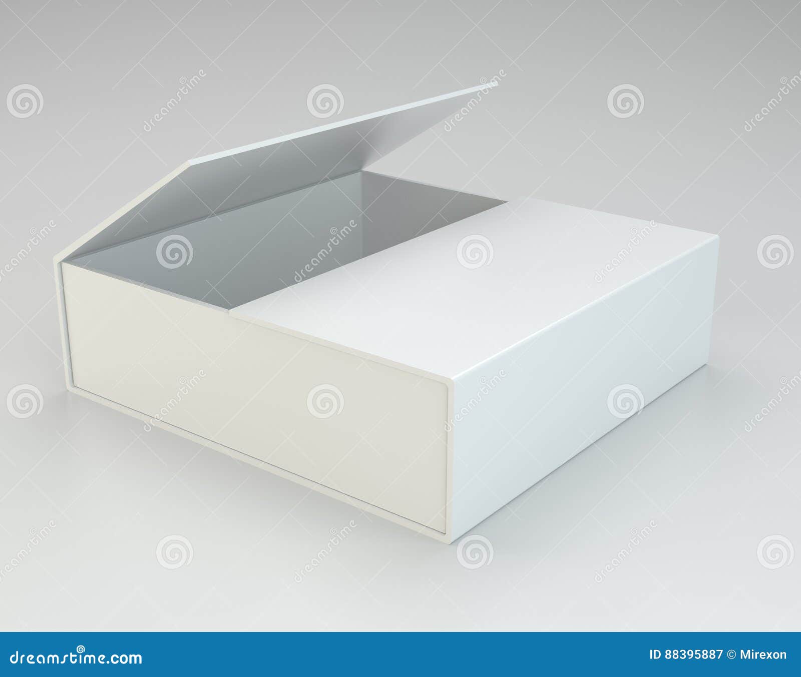 Empty Open Box on Gray Background. Stock Illustration - Illustration of ...