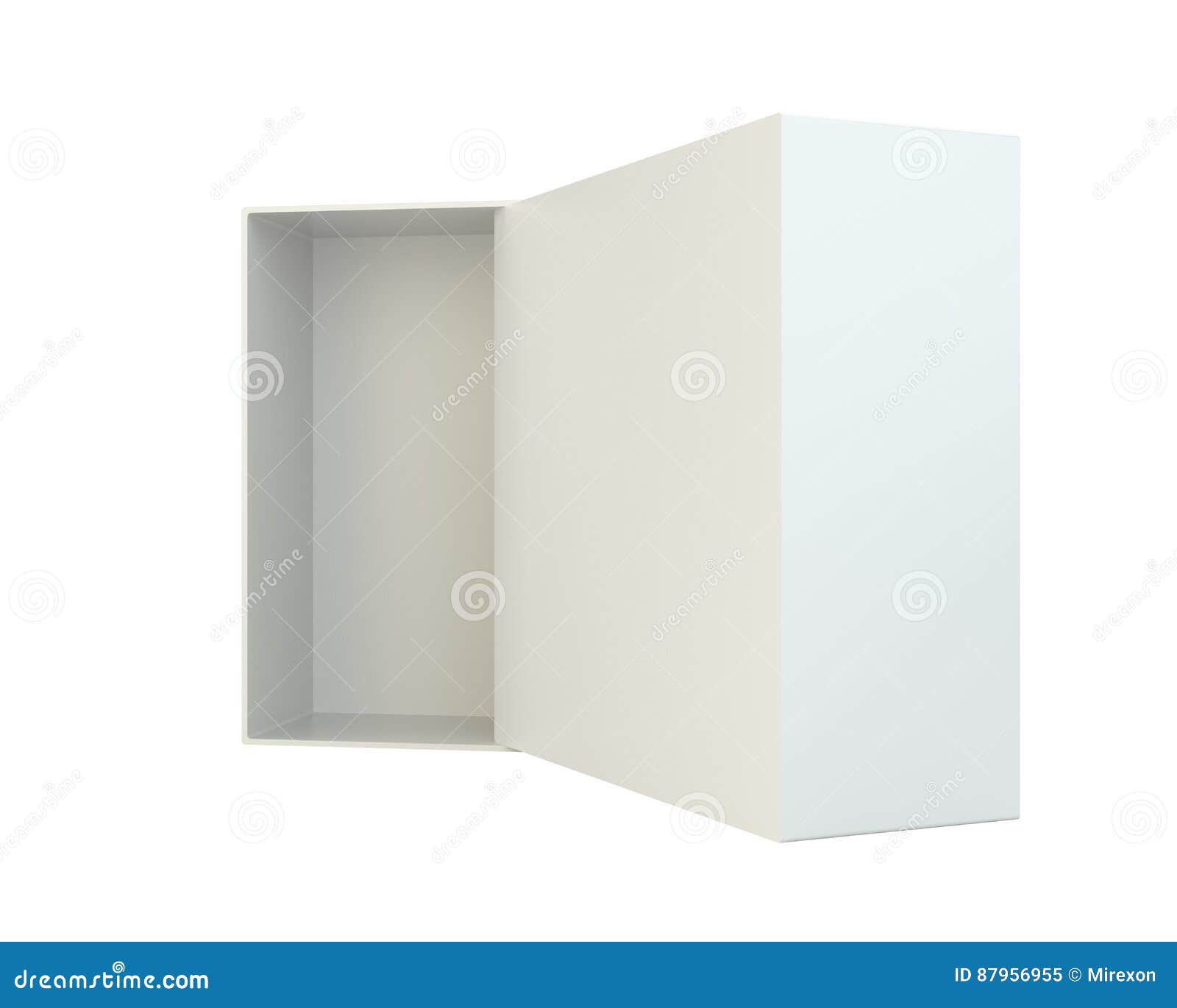 Empty Open Box Isolated on White Background Stock Illustration ...