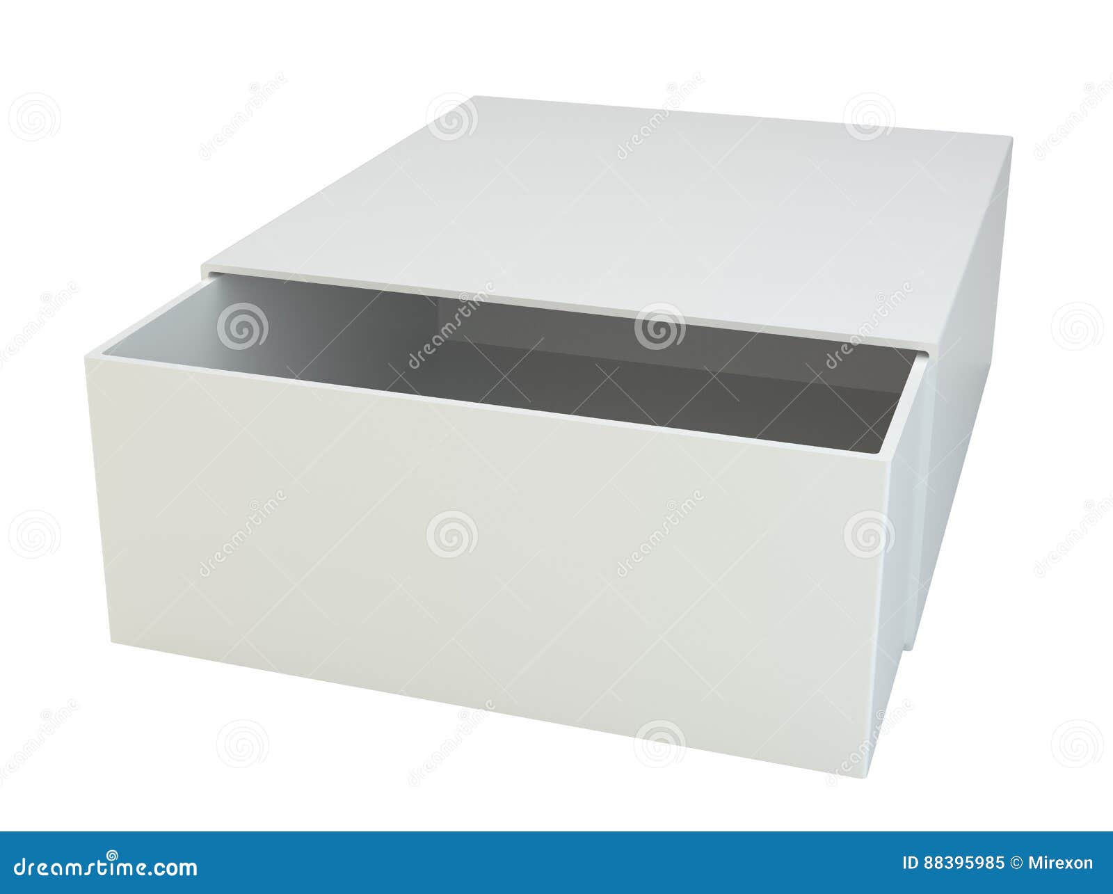 Empty Open Box Isolated on White Background. Stock Illustration ...
