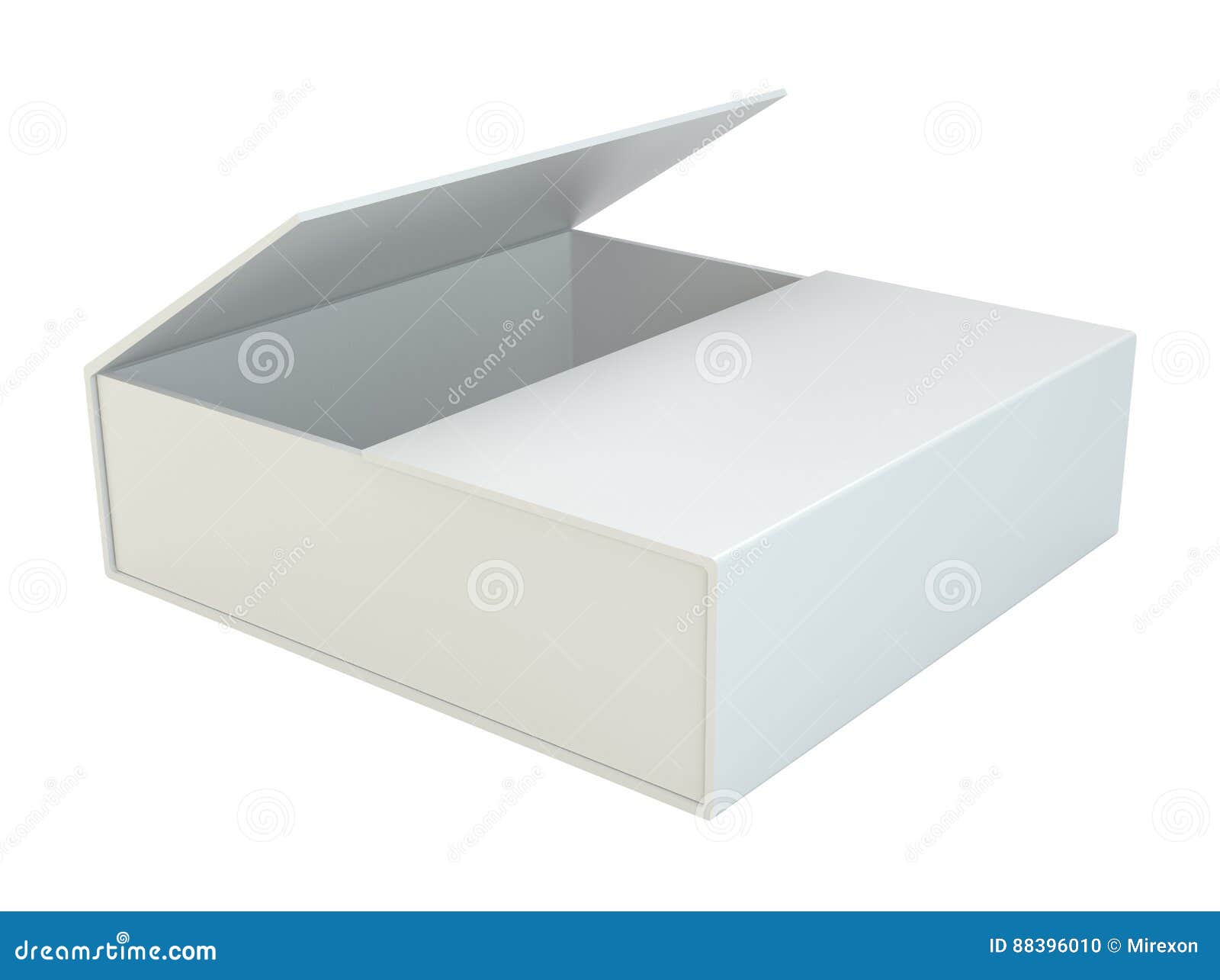 Empty Open Box Isolated on White Background. Stock Illustration ...