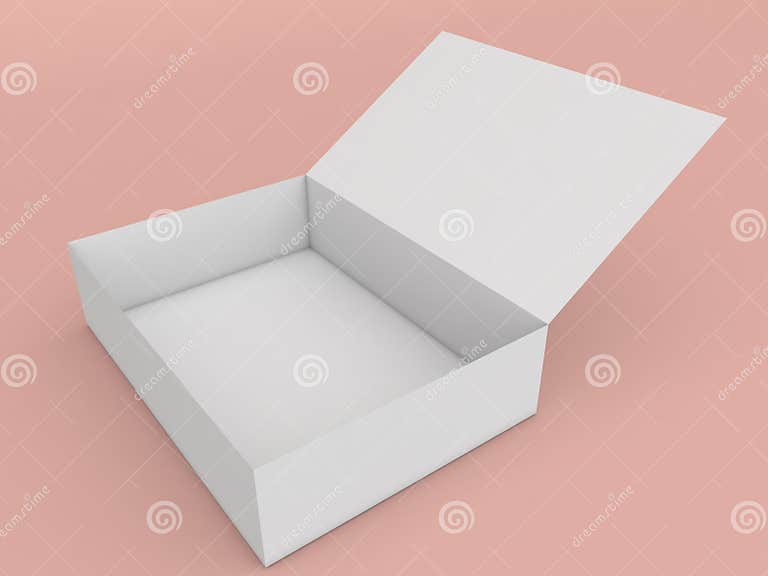 Empty Open Box on a Orange Background. Stock Illustration ...