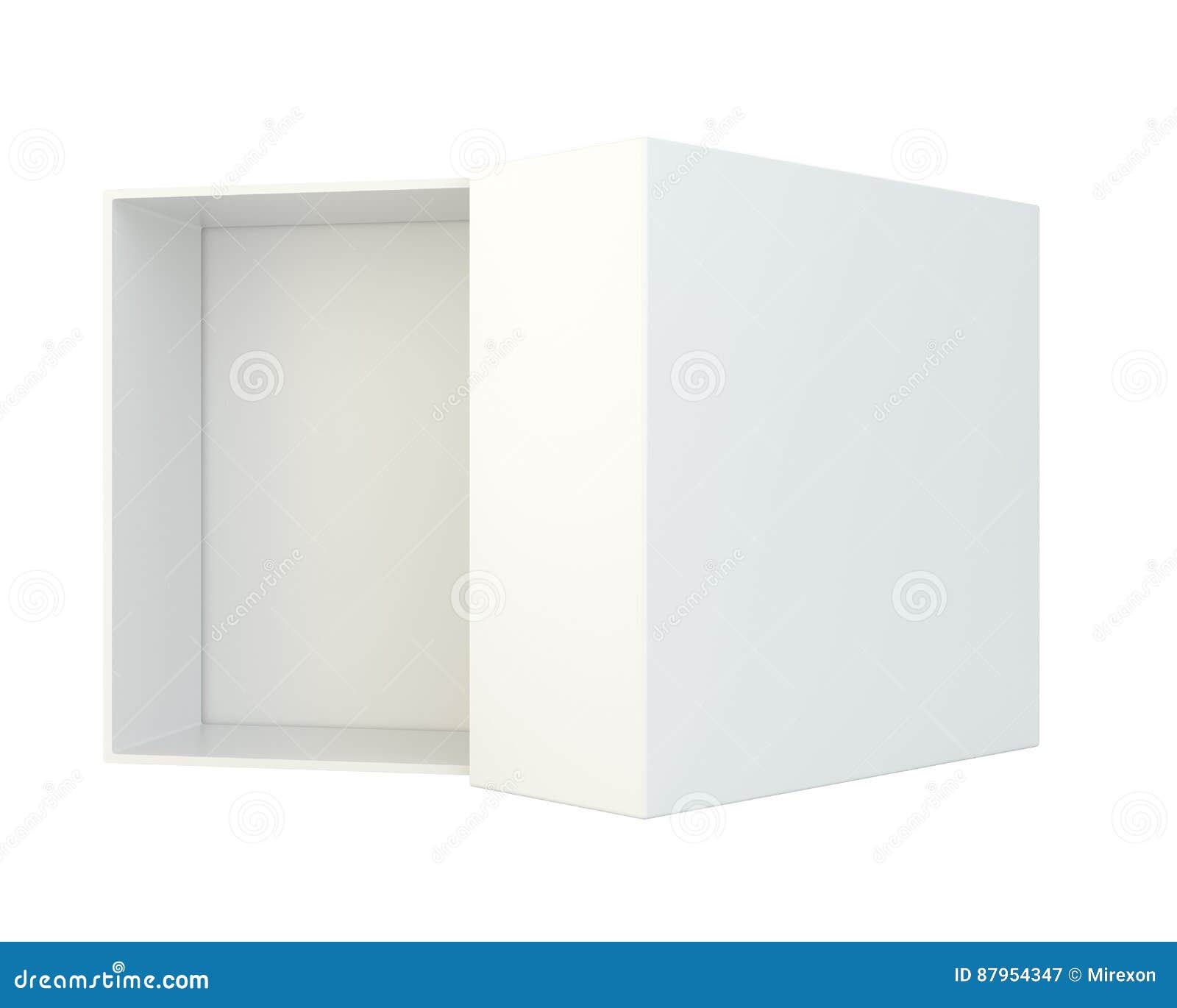 Empty Open Box on White Background. Stock Illustration - Illustration ...