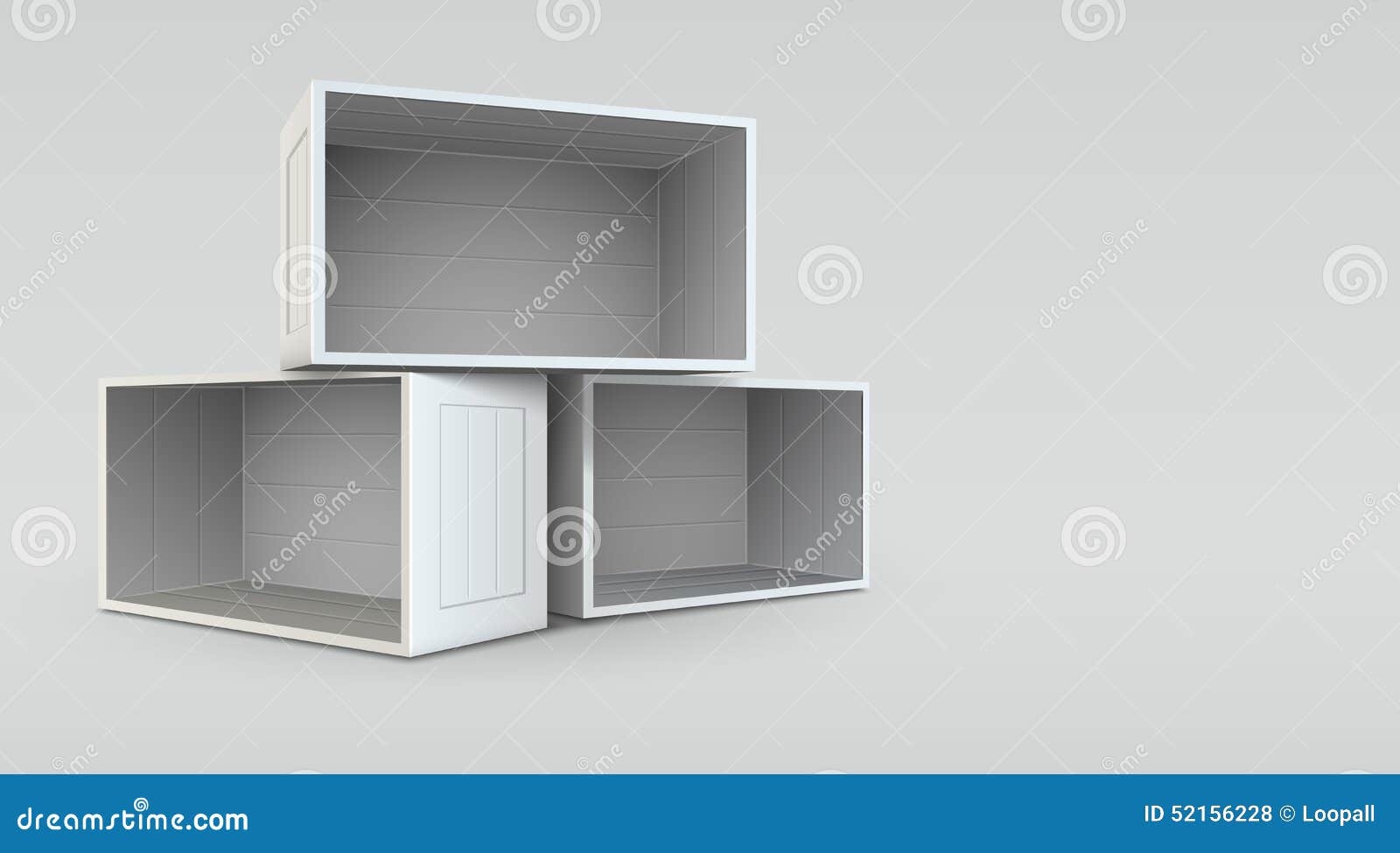 Empty open boxes stock illustration. Illustration of clean - 52156228
