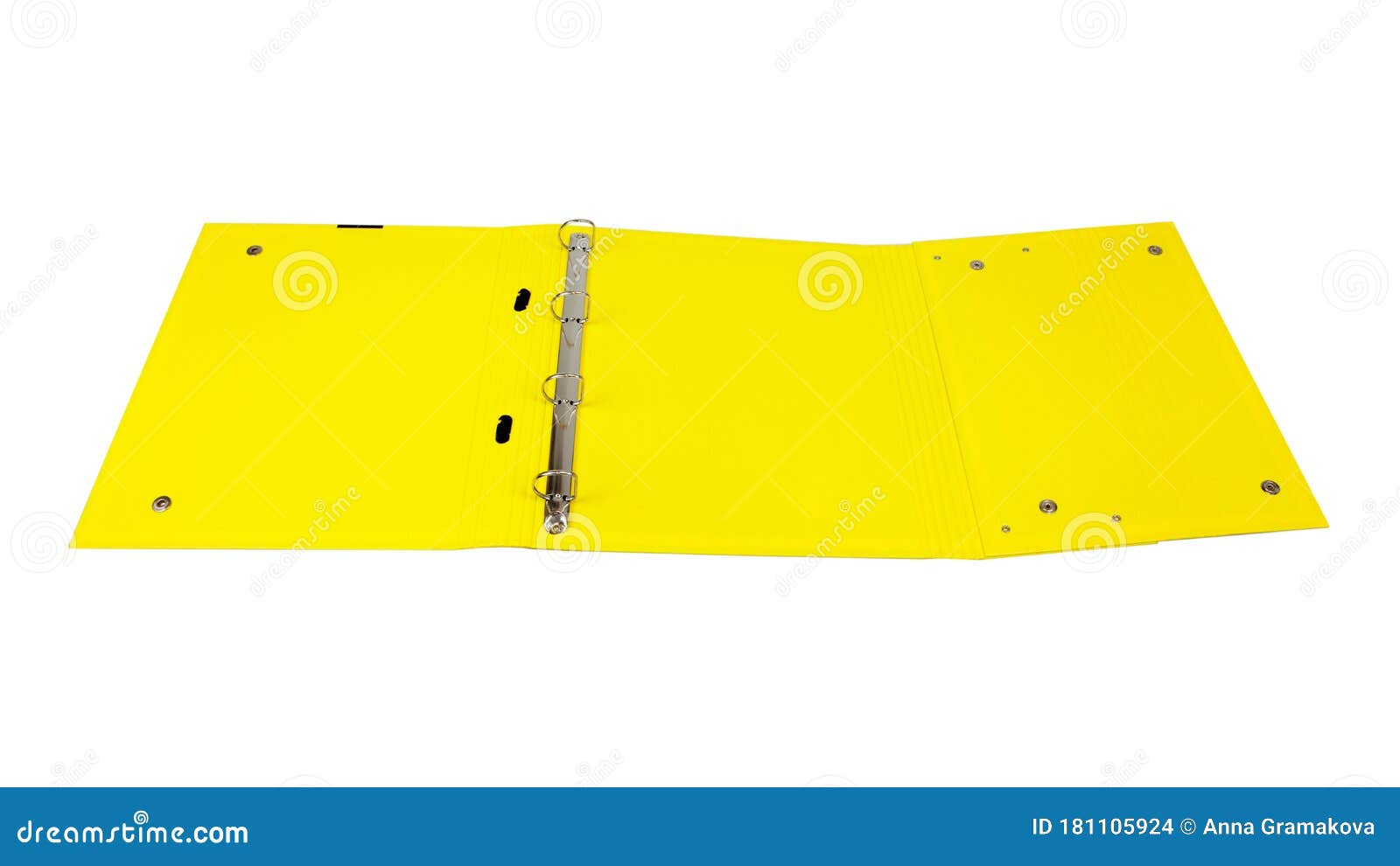 Empty Open Bright Yellow Lever Arch Ring File Folder Stock Photo ...