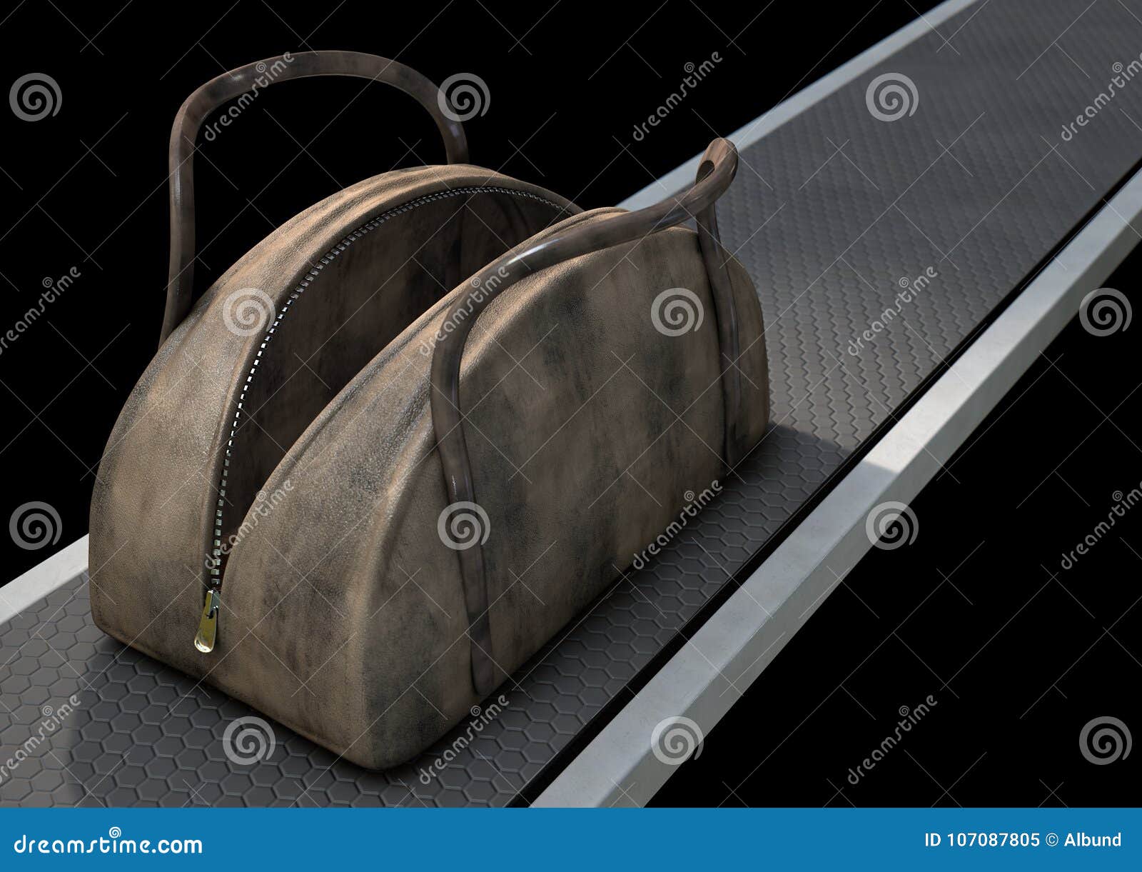 Open Empty Brown Duffel Bag Stock Illustration - Illustration of ...