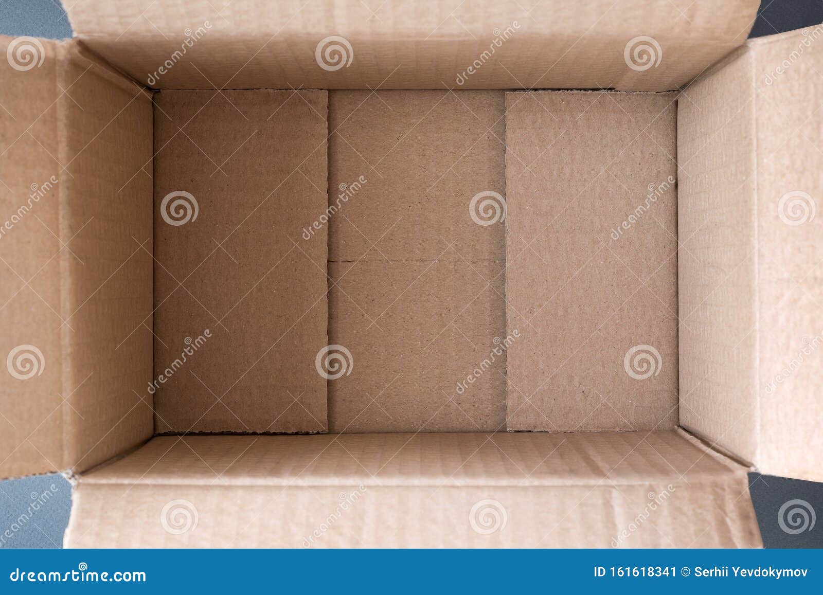 Empty Open Cardboard Box, Inside View. Close Up Stock Image - Image of ...