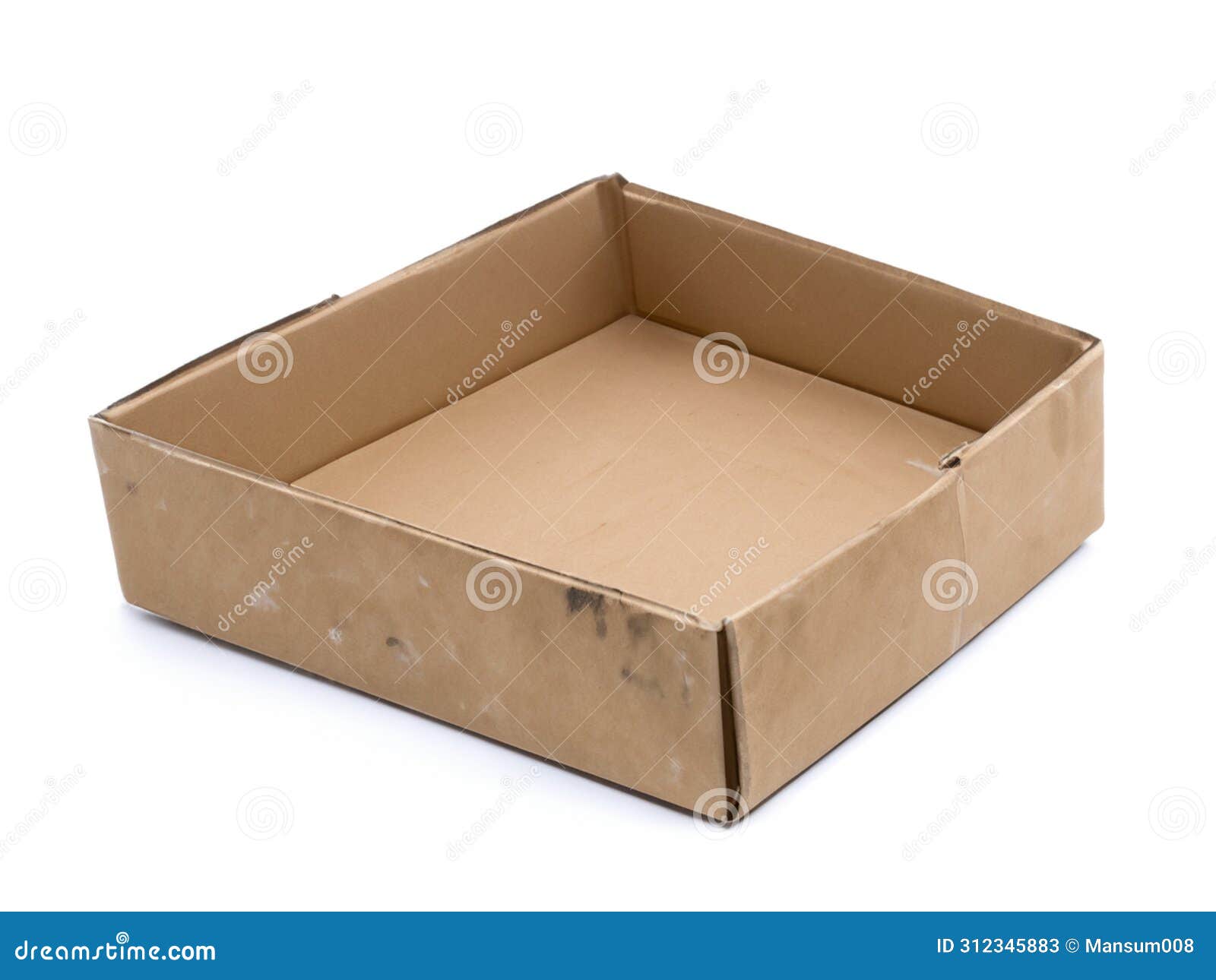 Empty Open Cardboard Box Isolated on White Background Stock Image ...