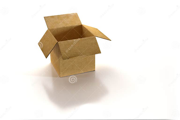 Empty Open Cardboard Box with No Labels Stock Illustration ...