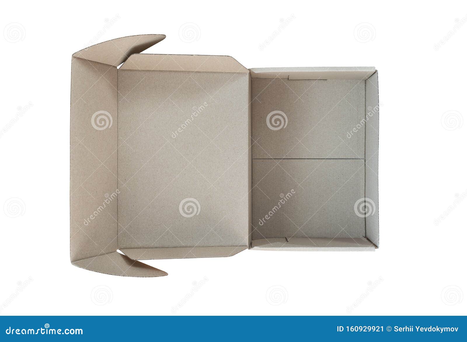 Empty Open Cardboard Box on White Background. Delivery Concept. Isolate ...