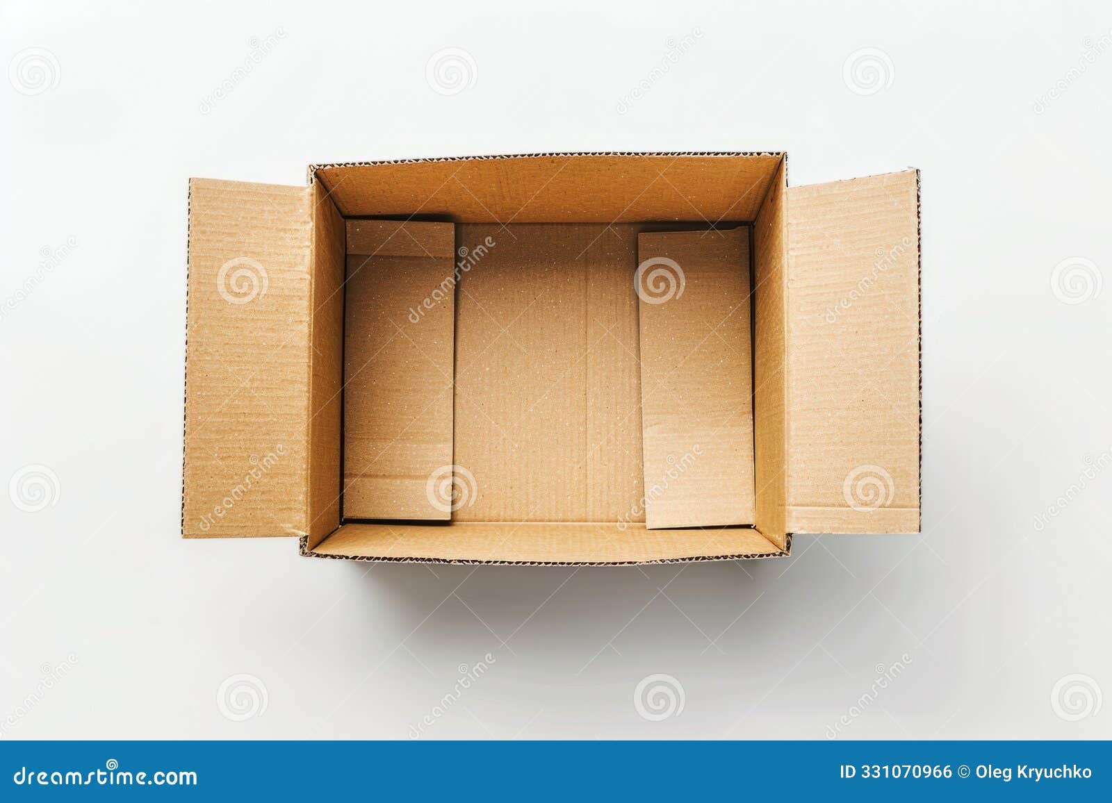 Empty Open Cardboard Box on a White Background. Minimalist Design. Use ...