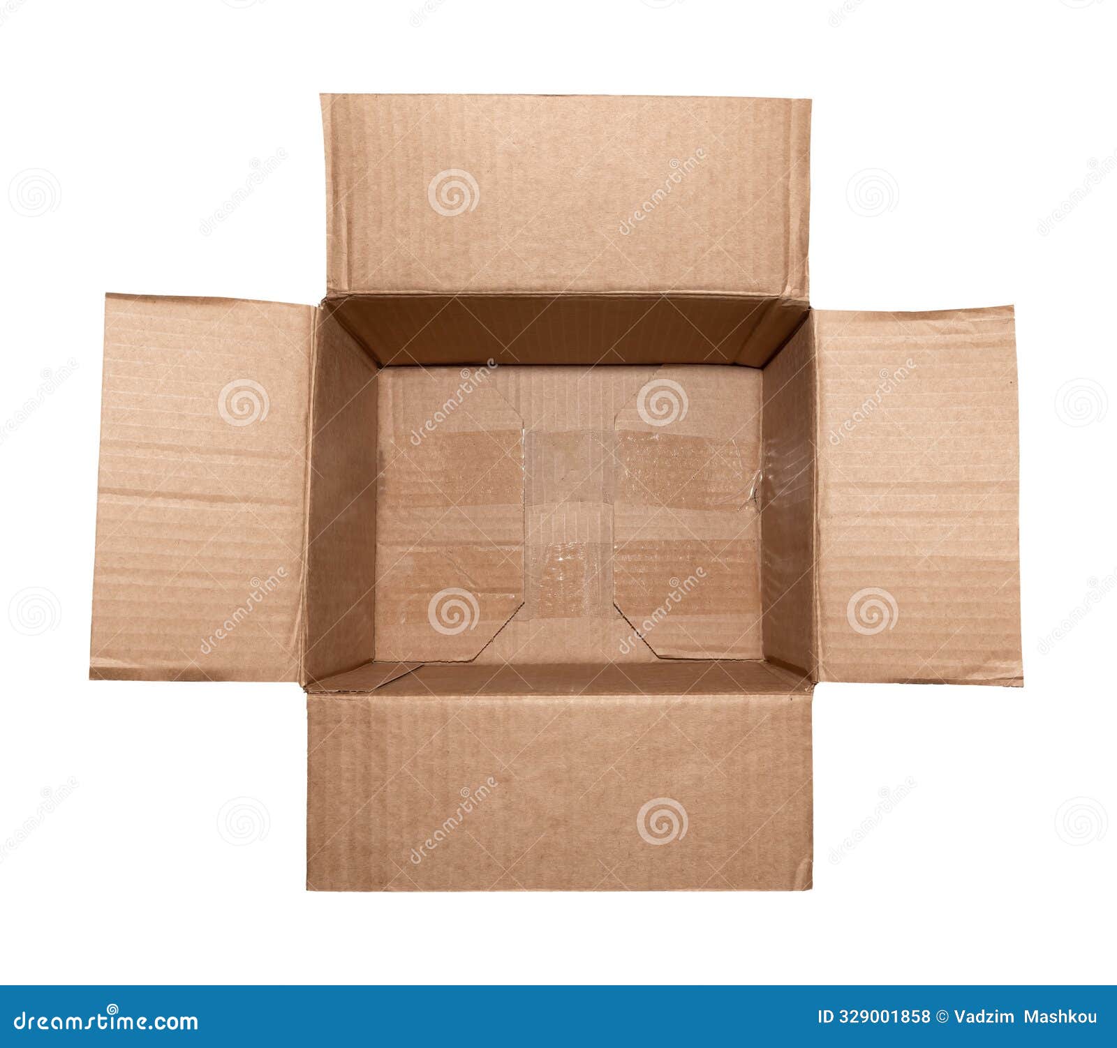 Empty Open Cardboard Box on a White Background. Package Stock Photo ...