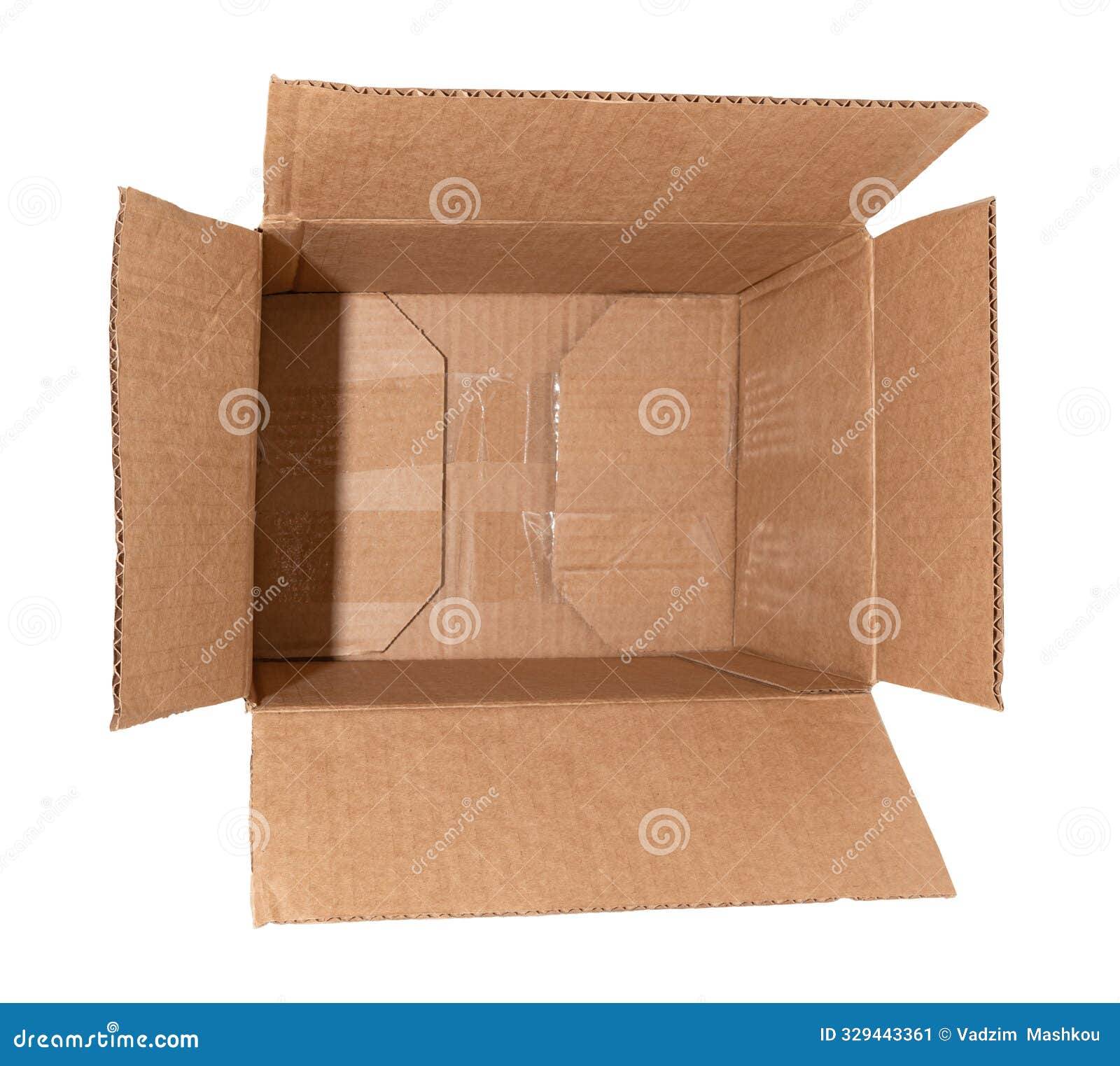 Empty Open Cardboard Box on a White Background. Package Stock Image ...