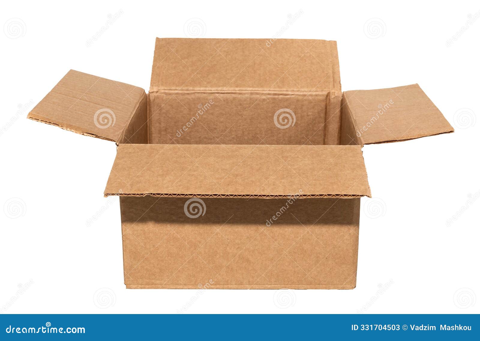 Empty Open Cardboard Box on a White Background. Package Stock Image ...