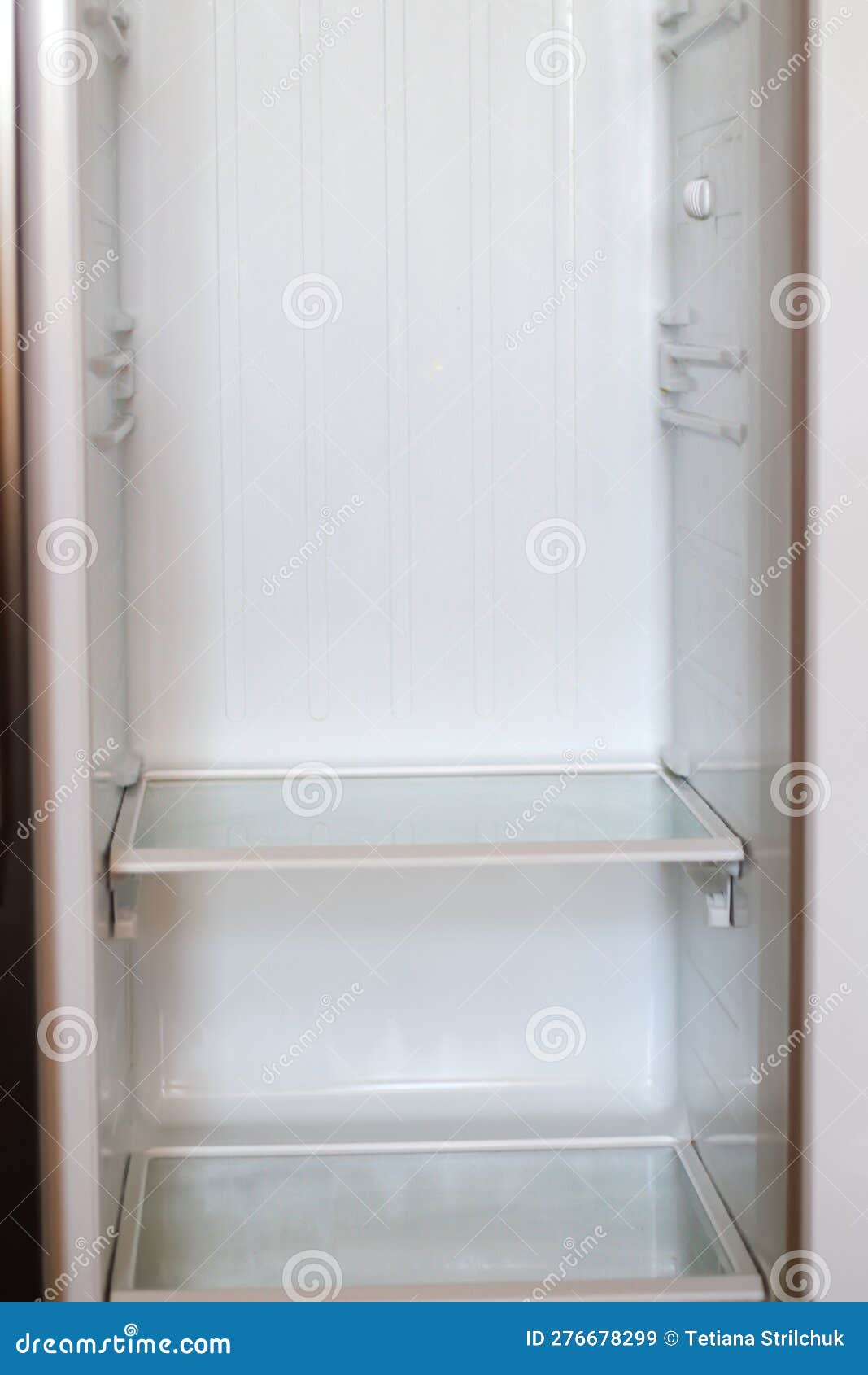 Empty Open Fridge with Shelves, Refrigerator. Inside of an Empty White ...