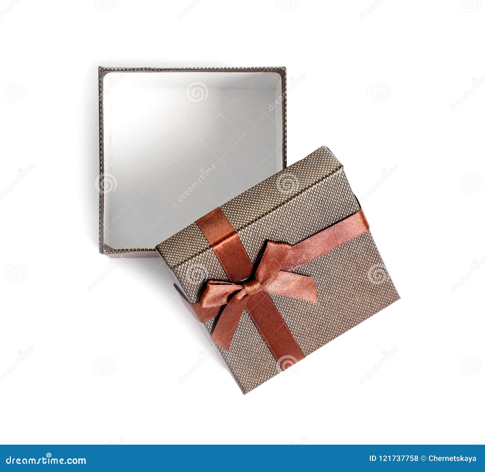 Empty open gift box stock photo. Image of package, decorated - 121737758