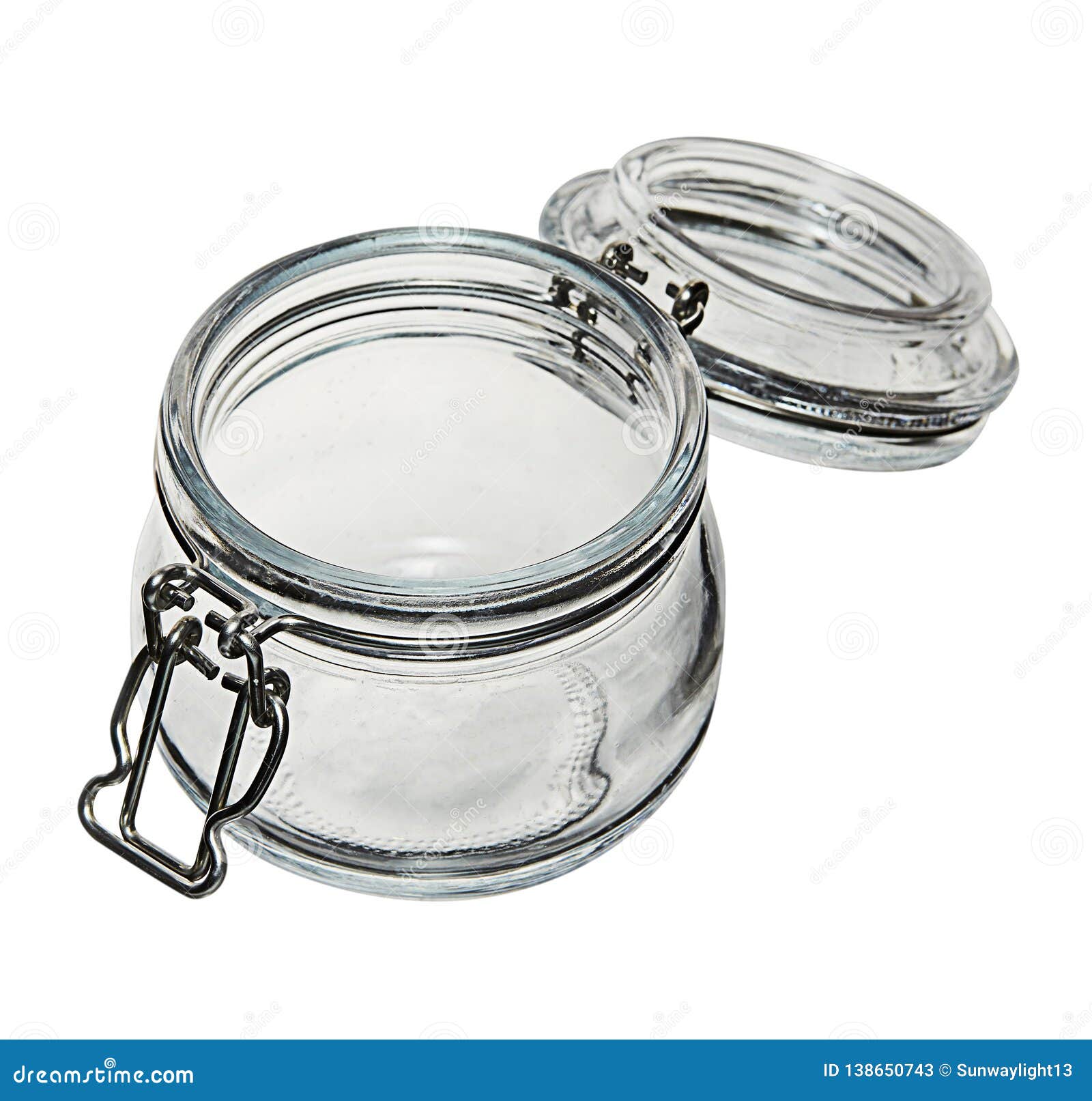 Empty Open Glass Jar Isolated on White Background Stock Image - Image ...