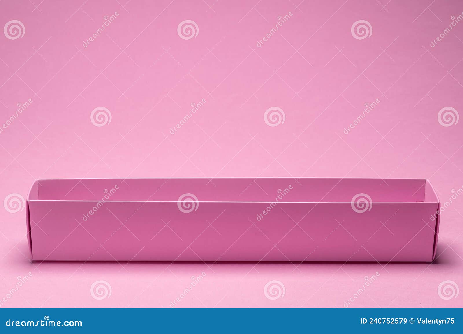 Empty Open Paper Package Box on Pink Background Stock Image - Image of ...