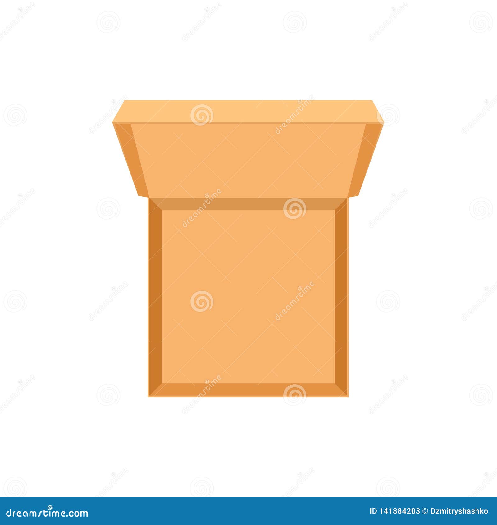 Empty Open Pizza Box. Top View Icon Stock Vector - Illustration of ...
